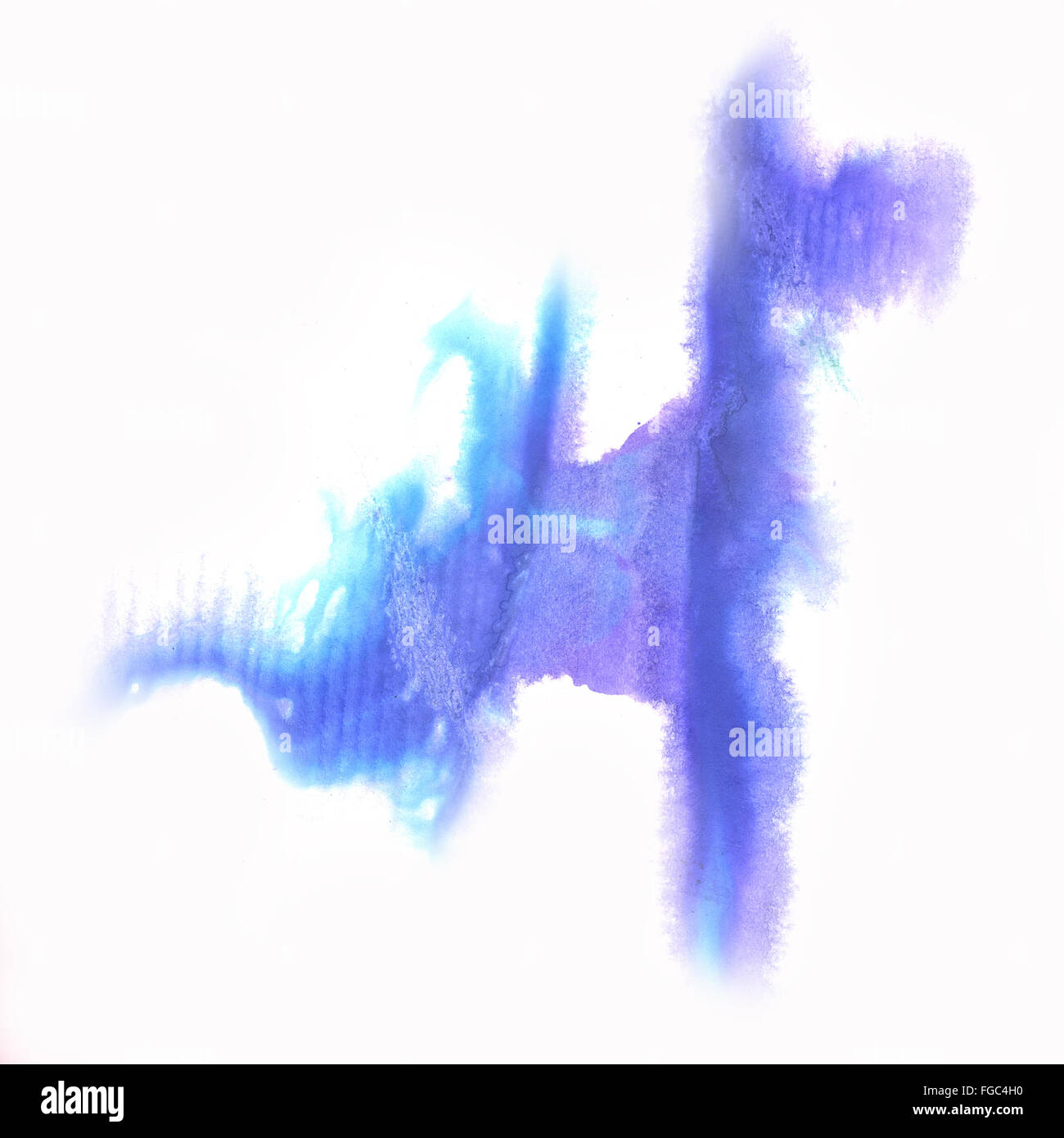 blue purple abstract splash watercolor ink blot watercolour isolated on ...