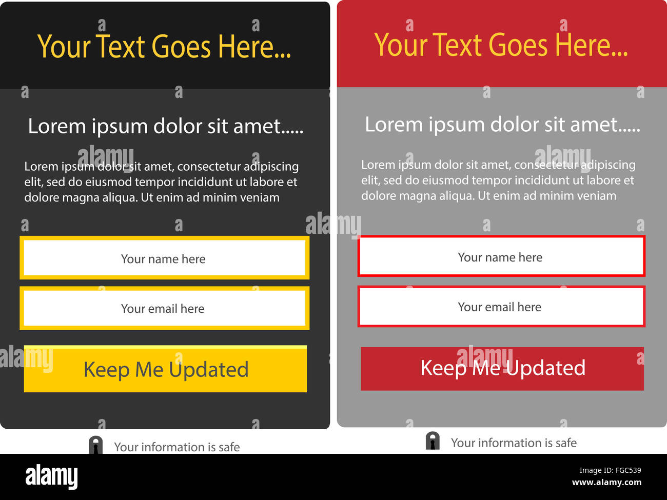 Registration subscription opt-in sign-up forms Stock Photo - Alamy