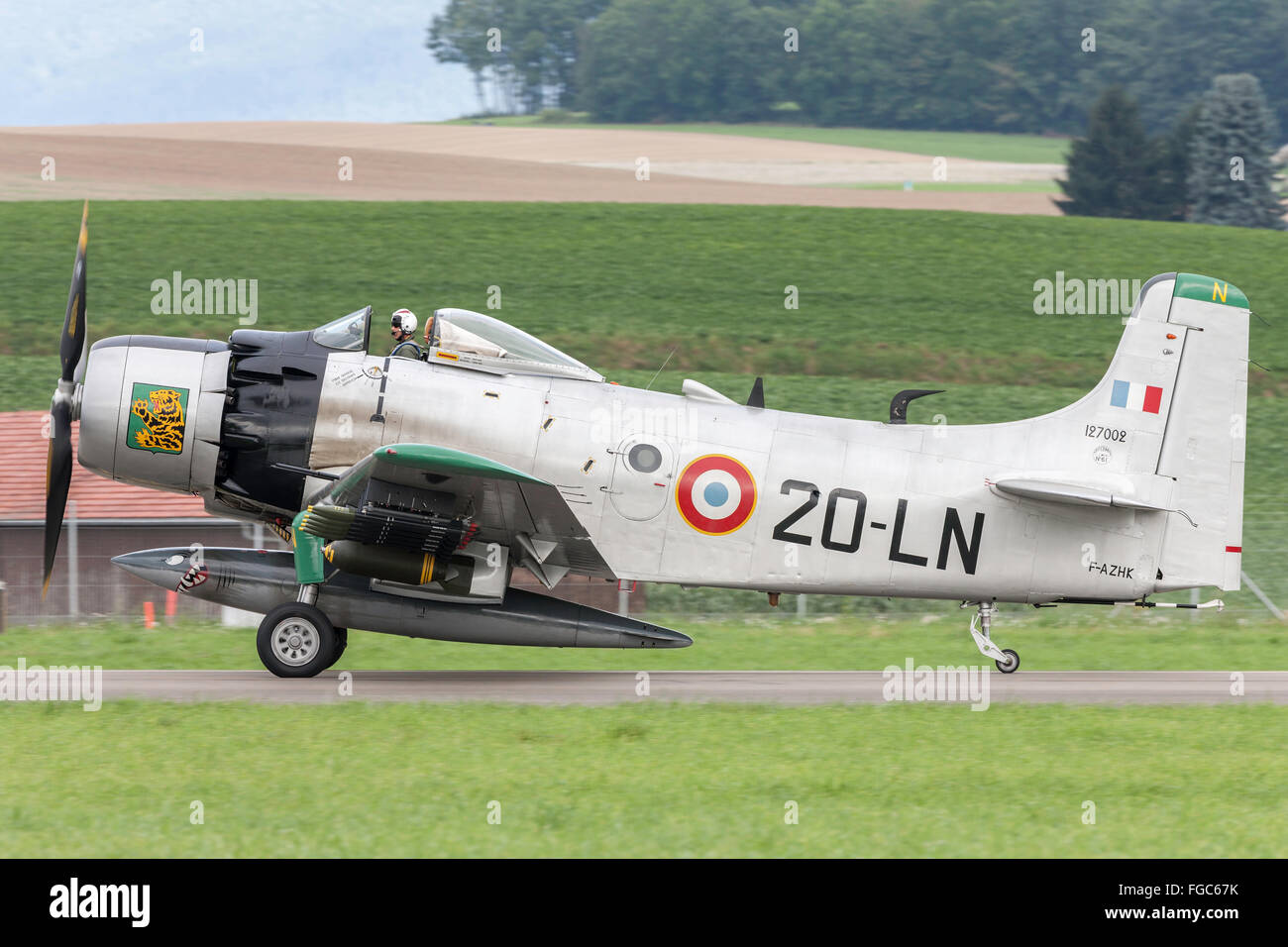 Douglas A-1D Skyraider attack aircraft F-AZHK Stock Photo - Alamy
