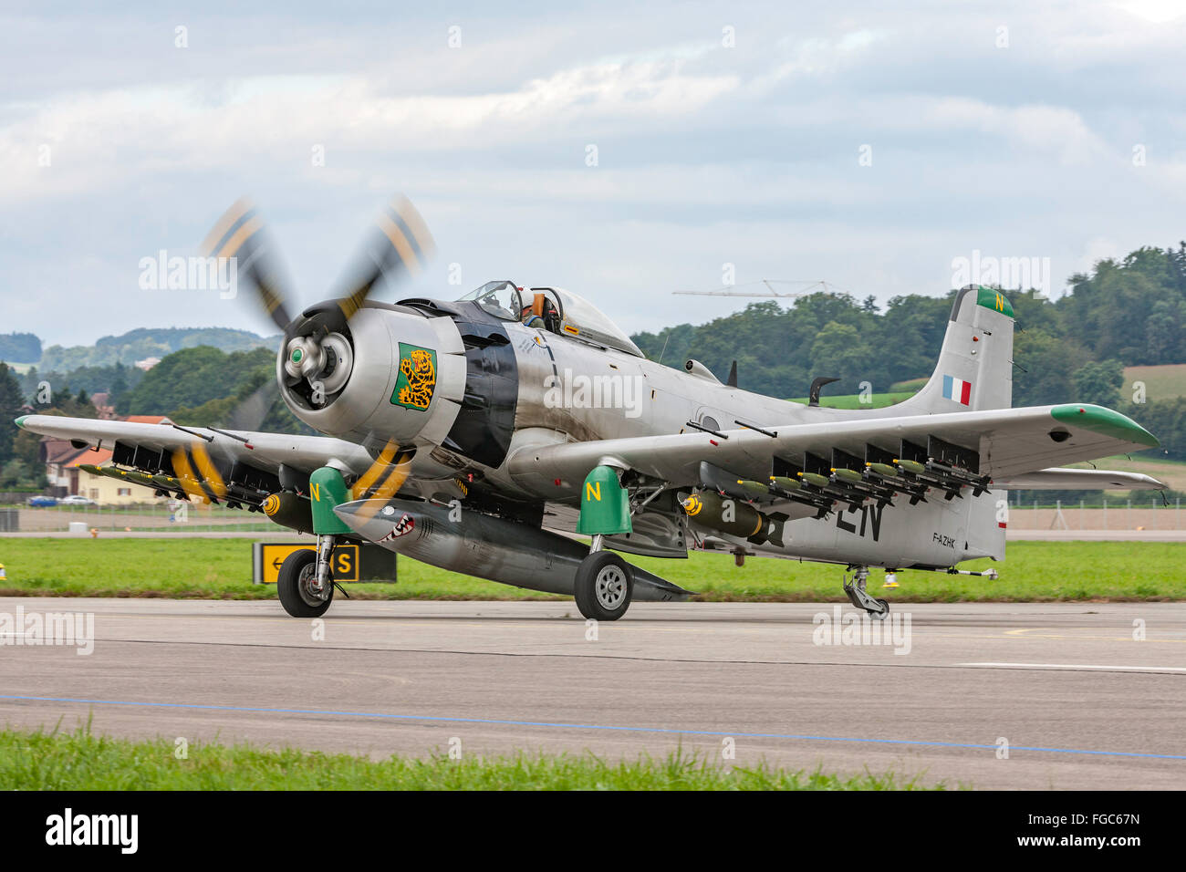 Douglas A-1D Skyraider attack aircraft F-AZHK Stock Photo - Alamy