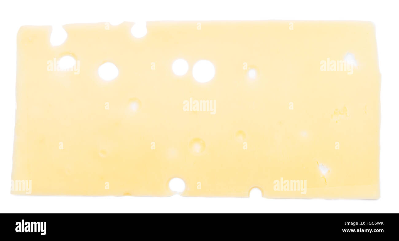 Sliced Cheese (detailed close-up shot) isolated on pure white ...