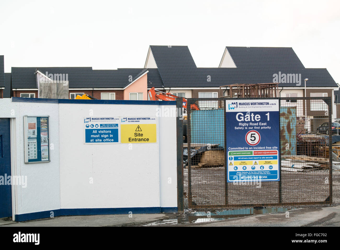 Site entrance for construction site Stock Photo - Alamy