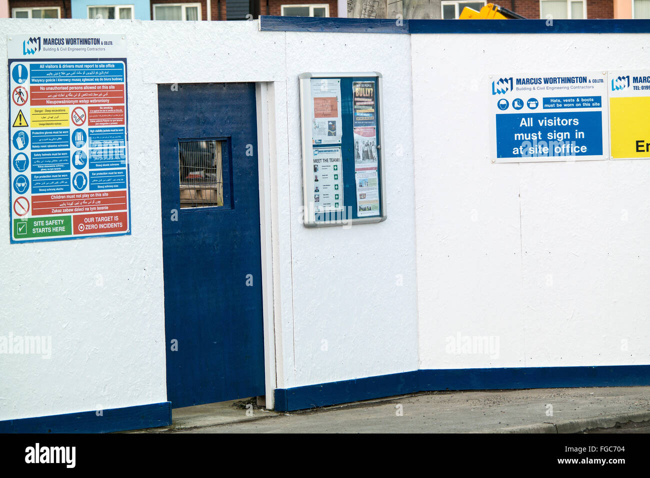 Site entrance for construction site Stock Photo - Alamy