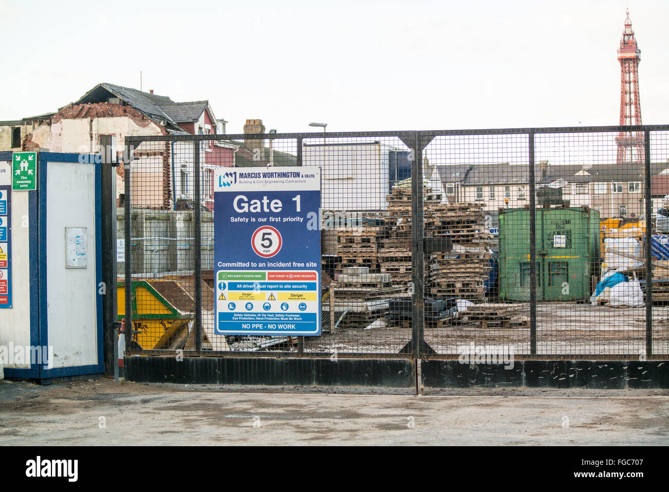 Site entrance for construction site Stock Photo - Alamy