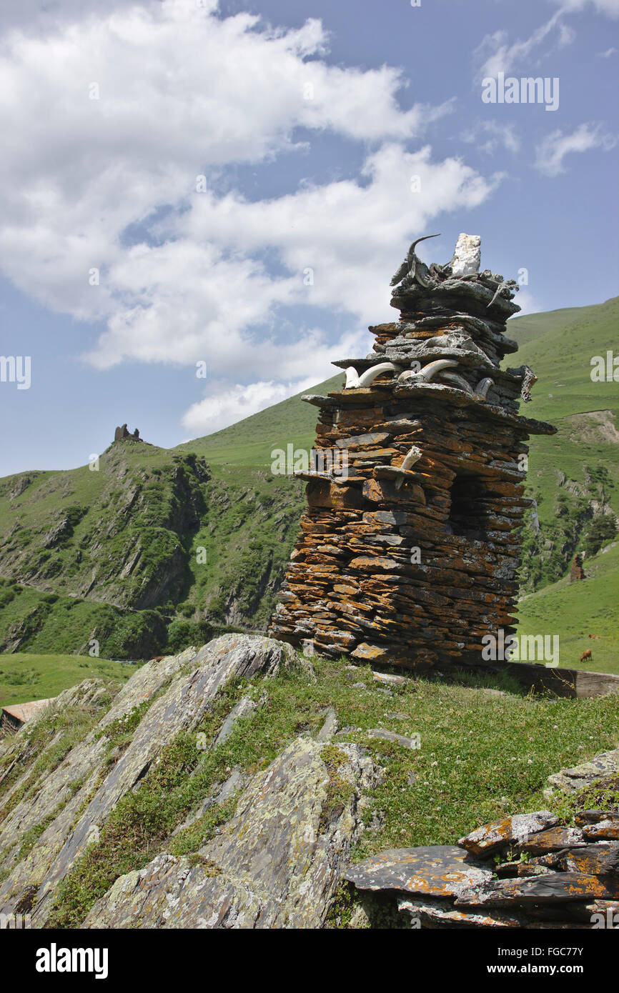 Pagan shrine in the village Dano, Tusheti, Georgia Stock Photo - Alamy