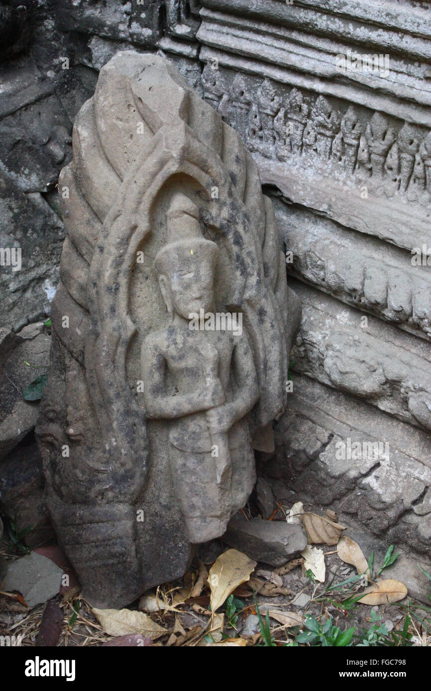 12th Century Cambodian Carved Stone Praying FIgure Stock Photo - Alamy