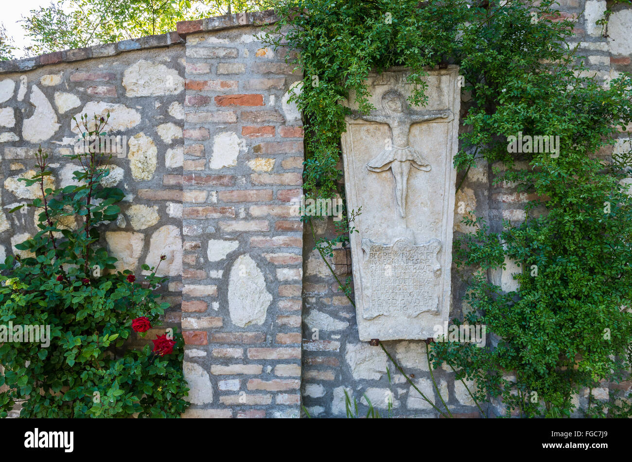 small shrine with Jesus Christ figure in Mikulov town, Moravia region ...