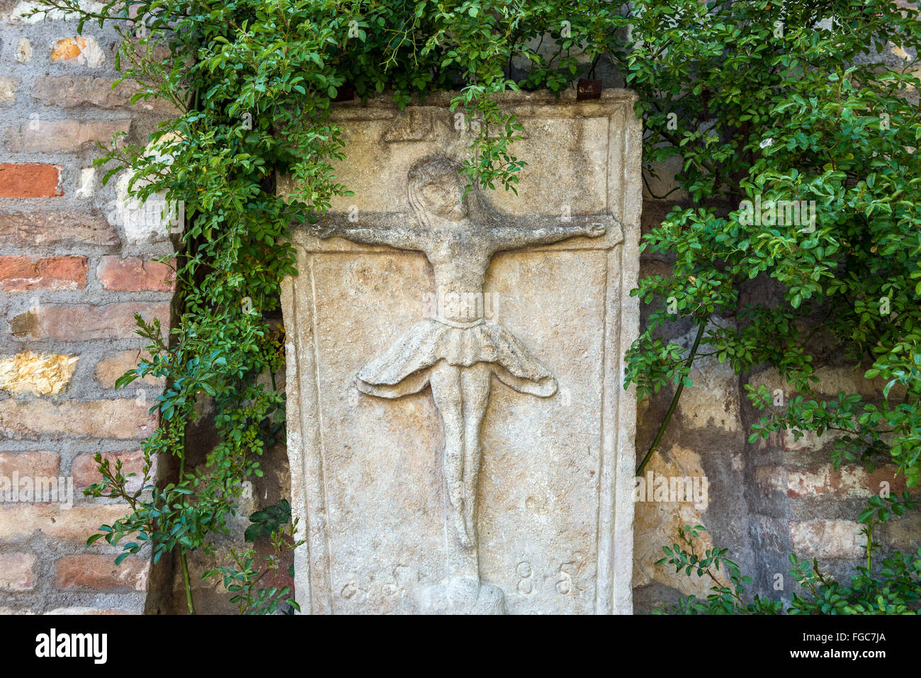 small shrine with Jesus Christ figure in Mikulov town, Moravia region ...