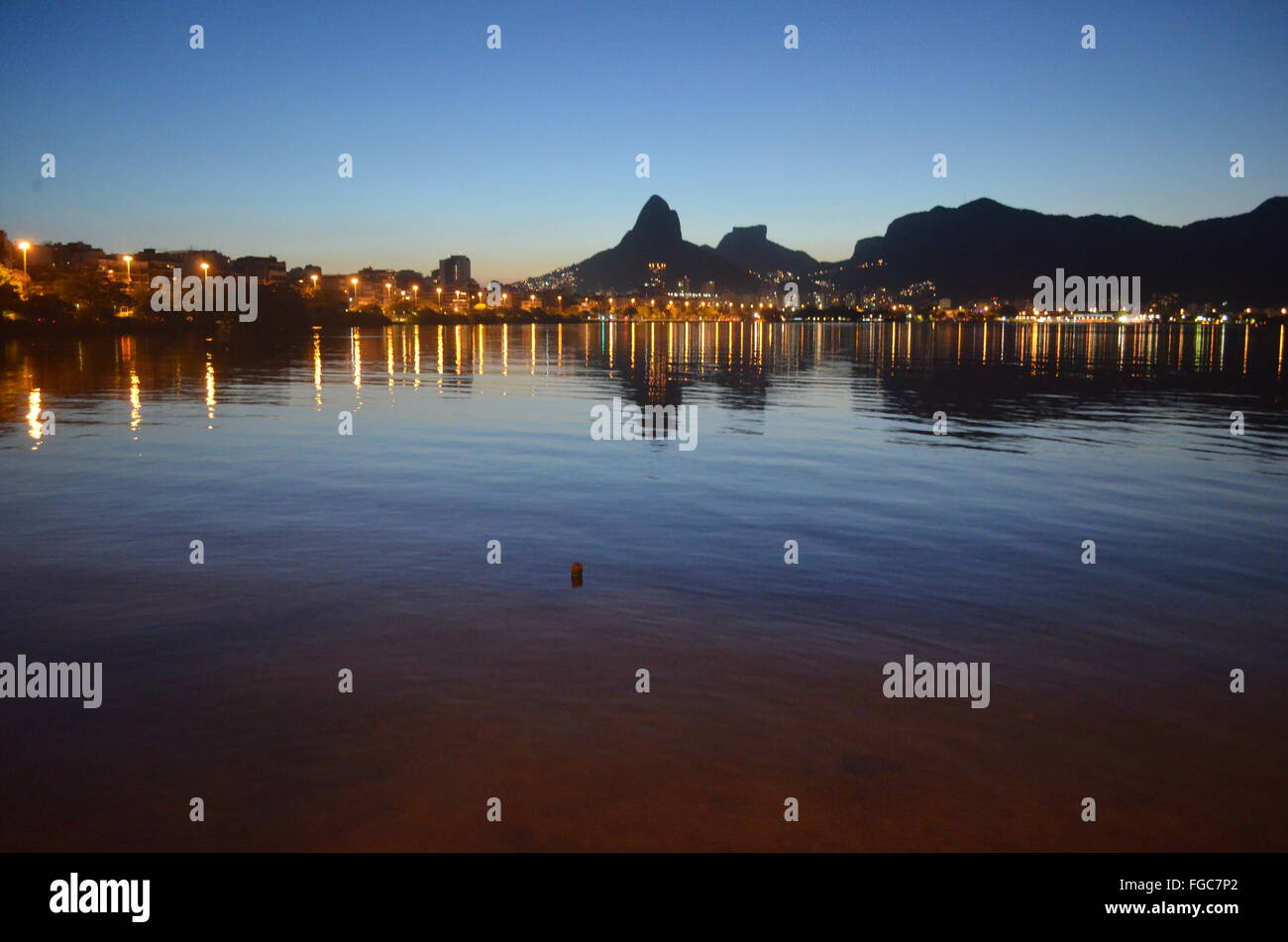 Sunset views of the Dos Hermanos mountains (Two Brothers) across ...