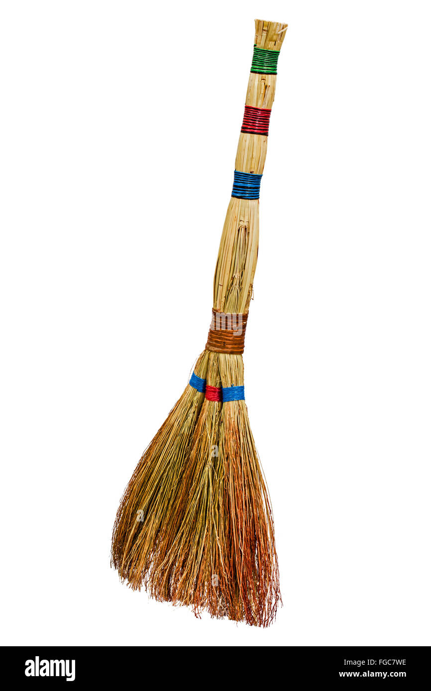 Besom, isolated on white background Stock Photo - Alamy