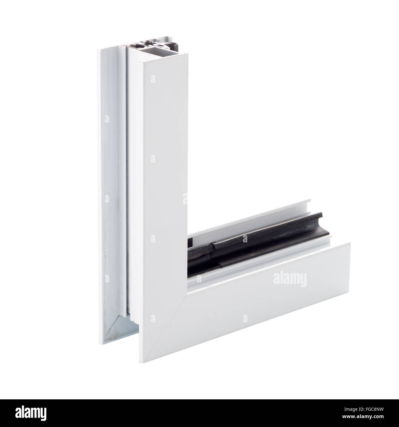 Aluminium window sample isolated on white background Stock Photo - Alamy