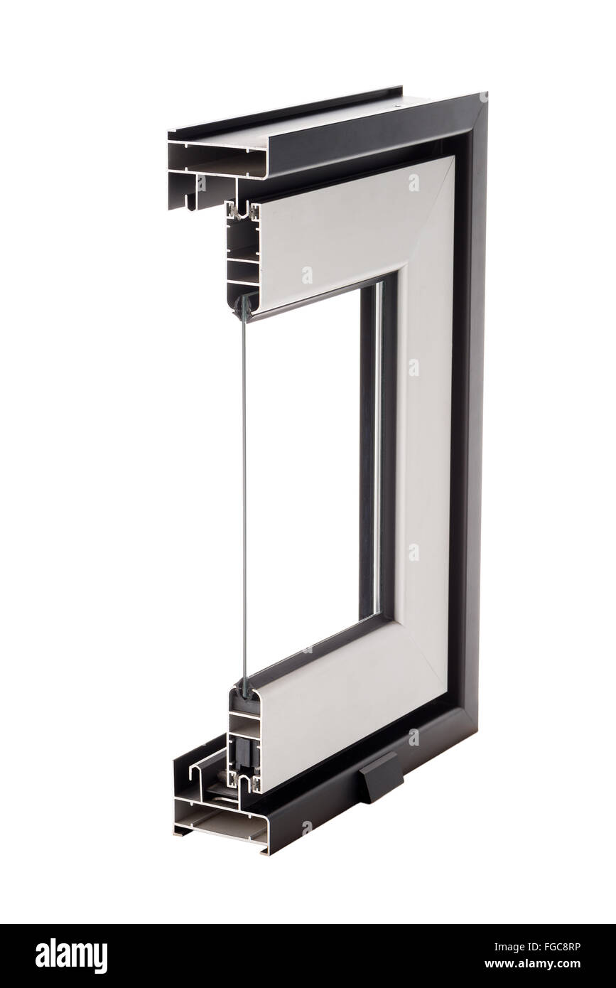 Aluminium window sample isolated on white background Stock Photo - Alamy