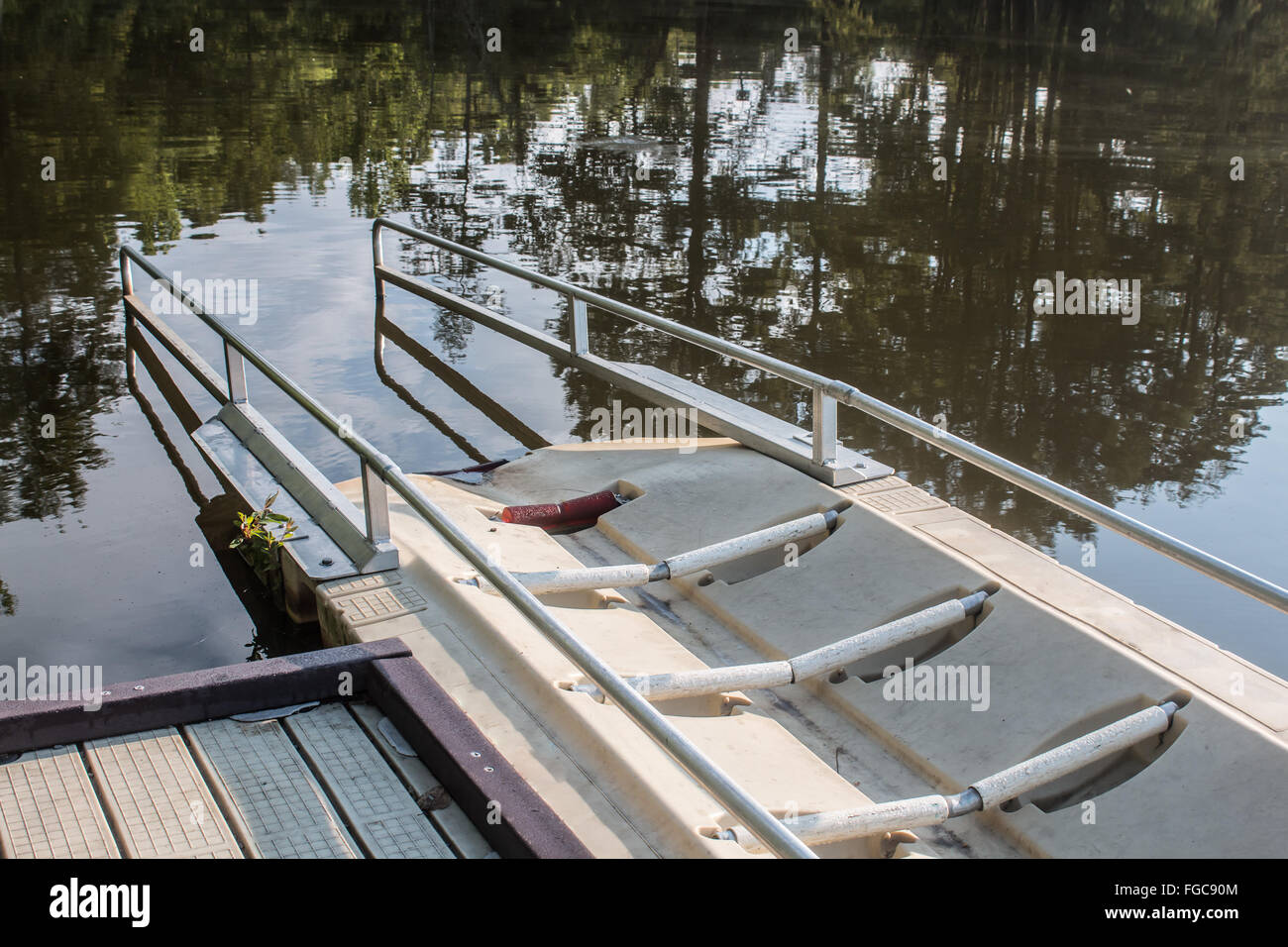 The ADA-compliant canoe/kayak launch ramp at Stumpy Lake Natural Area ...
