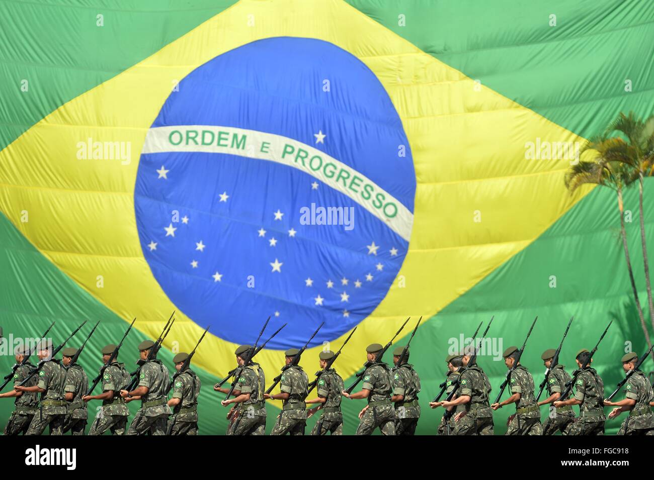 Soldiers with the Brazilian army hold a parade to mark the 71st ...