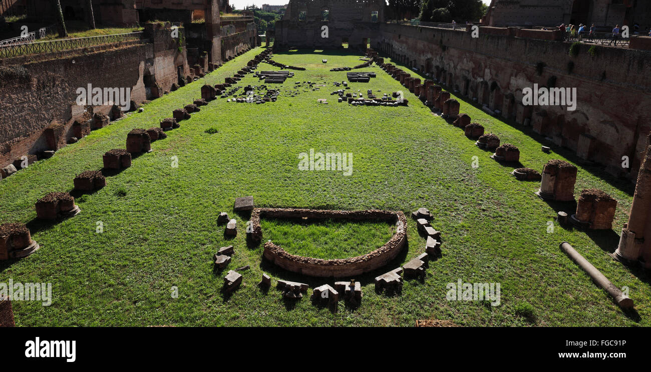 Hippodrome Stadium of Domitian on the Palatine Hill in Rome, Italy; Lo ...