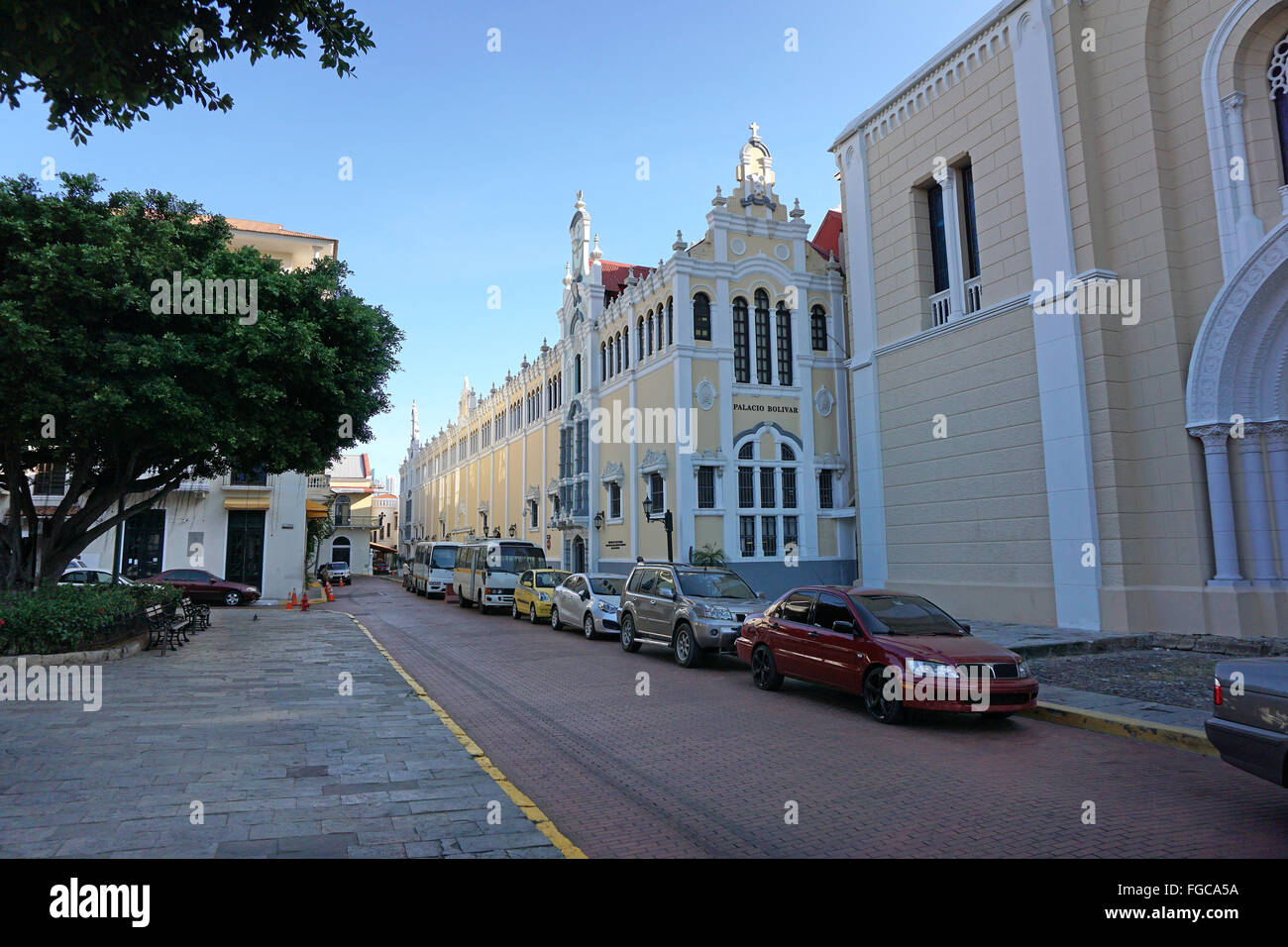 Panamá city Panamá Plaza Bolivar colonial area Stock Photo - Alamy