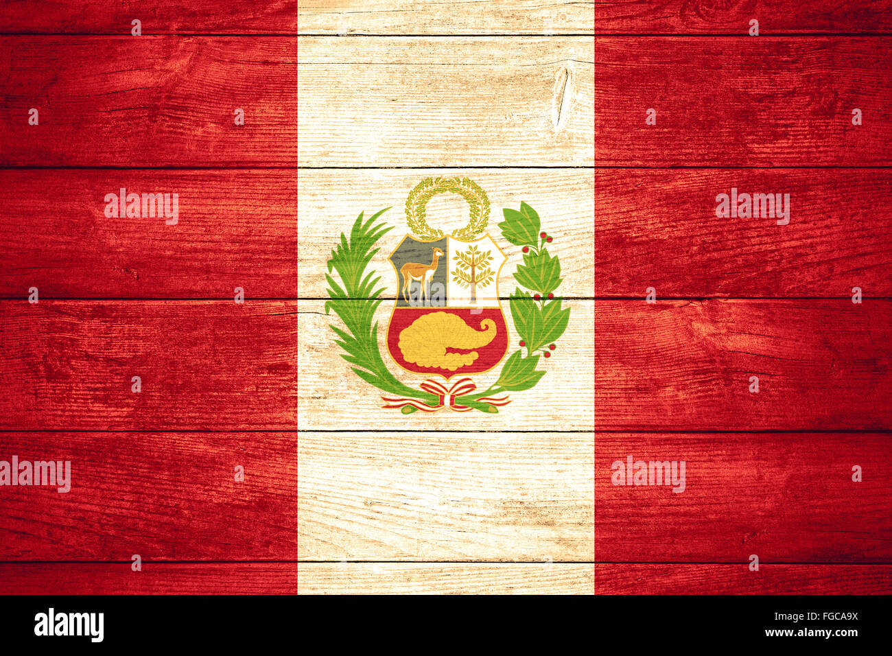 flag of Peru or Peruvian banner on wooden background Stock Photo - Alamy