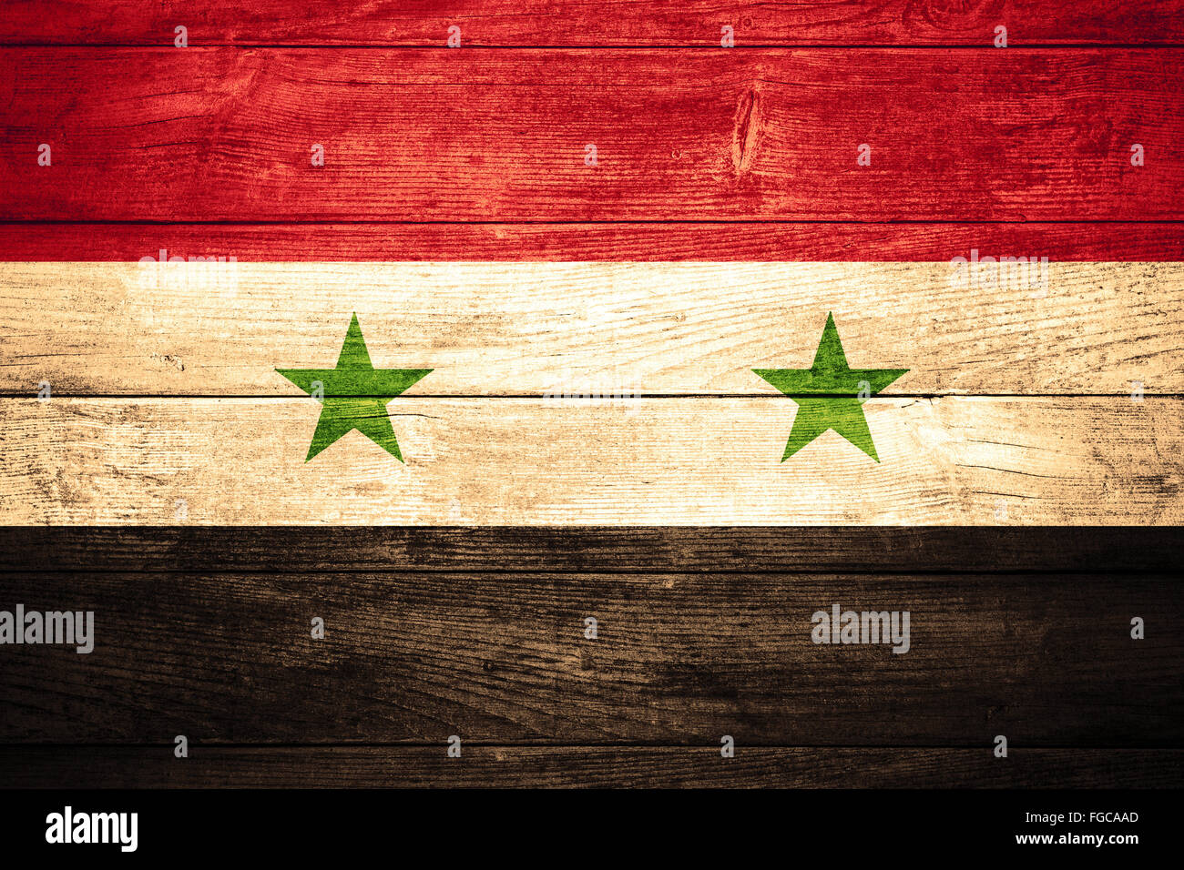 flag of Syria or Syrian banner on wooden background Stock Photo - Alamy