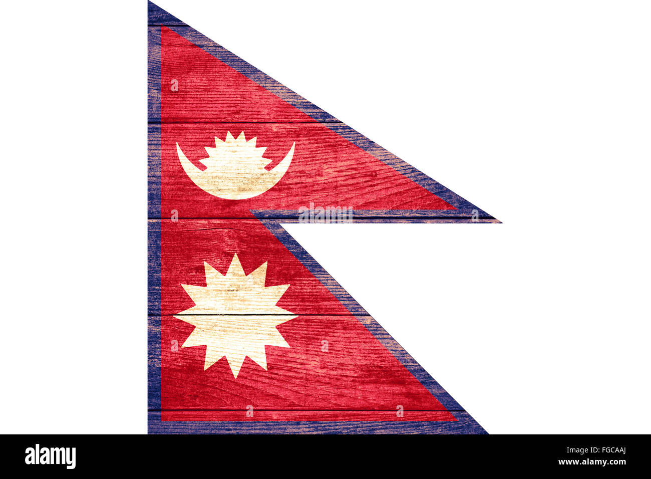 flag of Nepal or Nepali banner on wooden background Stock Photo - Alamy