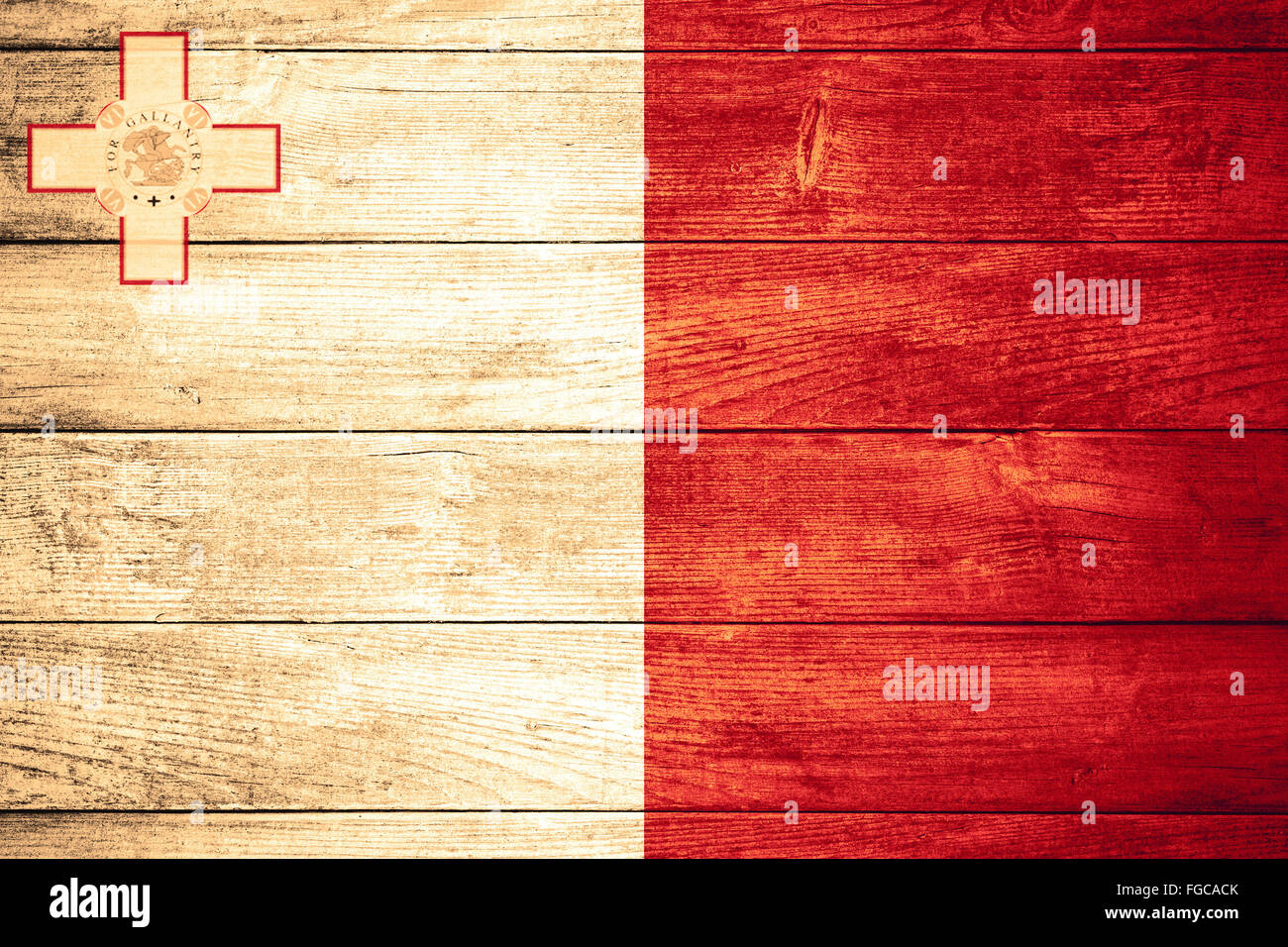 flag of Malta or Maltese banner on wooden background Stock Photo - Alamy