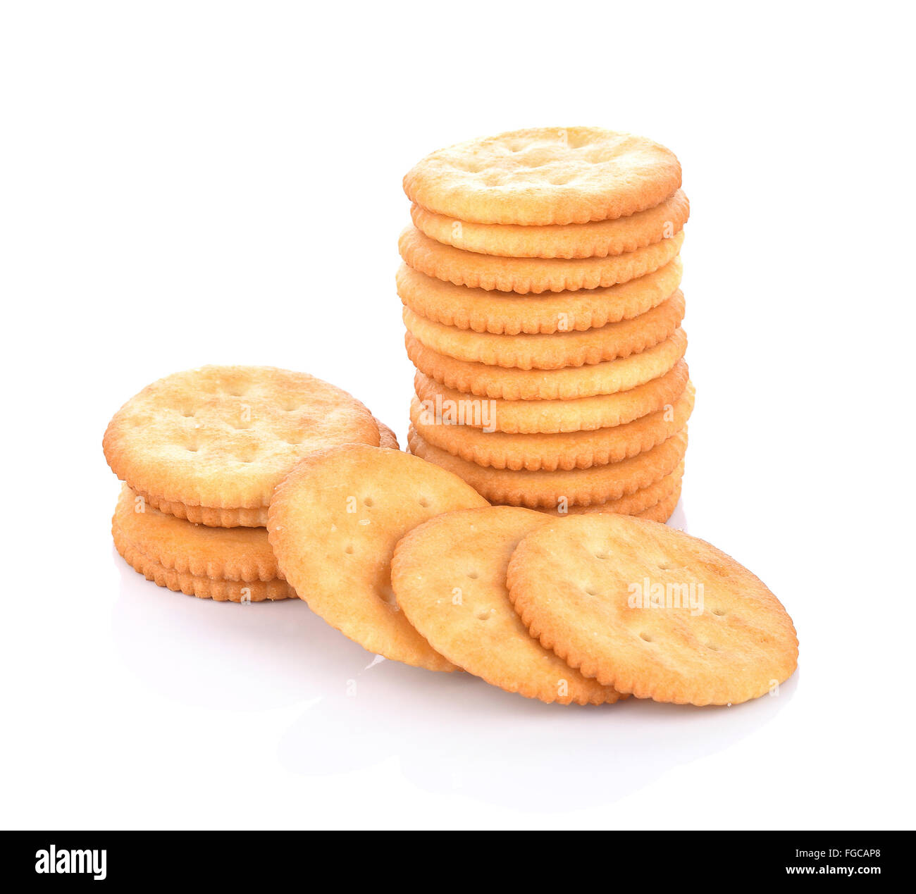 Cracker cookie on white background Stock Photo - Alamy