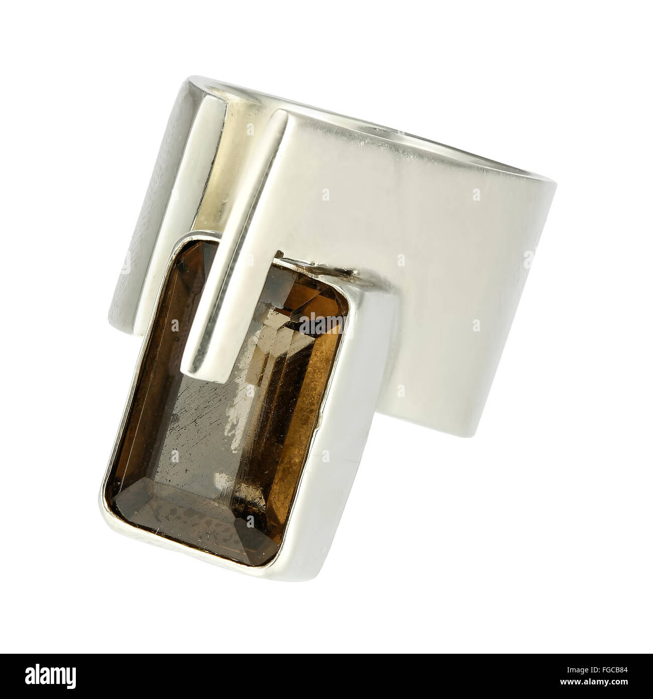 Quartz silver ring Stock Photo - Alamy