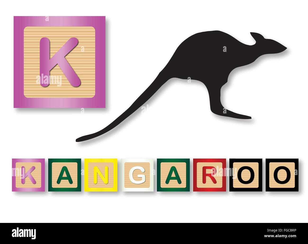 Kangaroo children art Stock Vector Images - Alamy