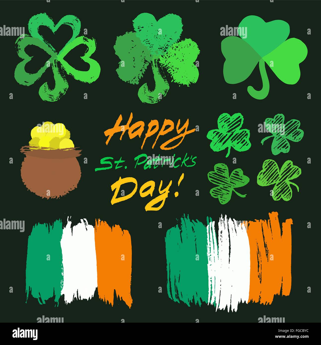 Set symbols saint patricks Stock Vector Images - Alamy