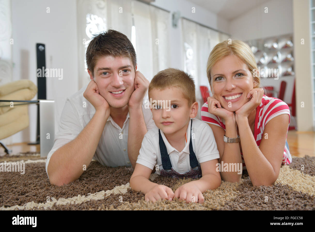 family at home Stock Photo - Alamy