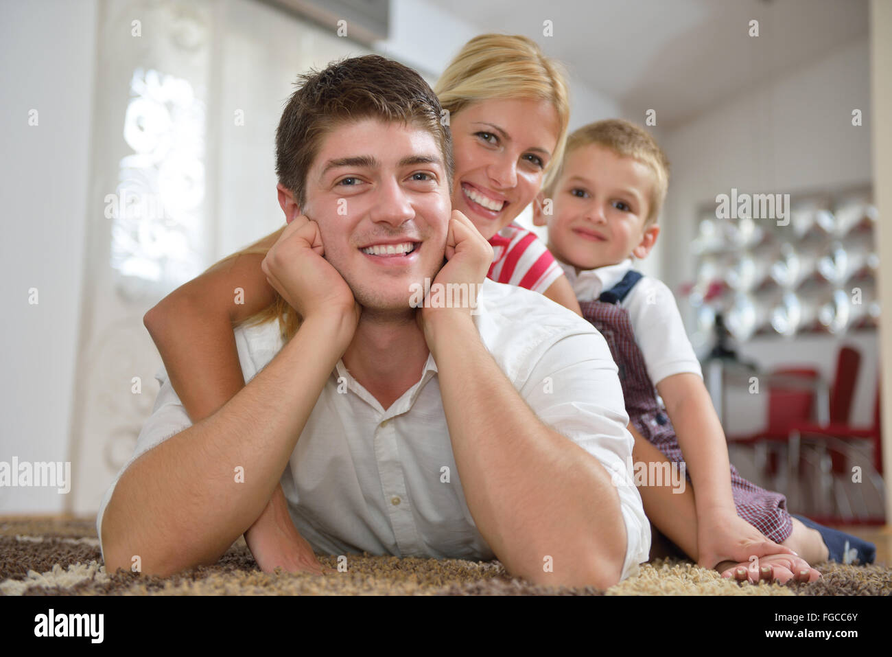 family at home Stock Photo - Alamy