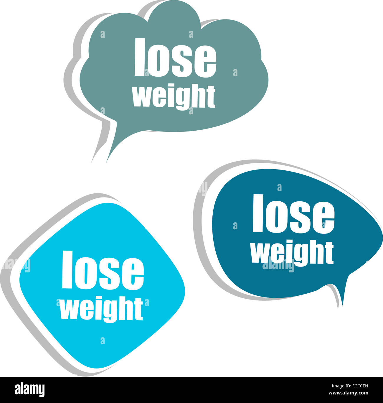 lose weight word on modern banner design template. set of stickers ...