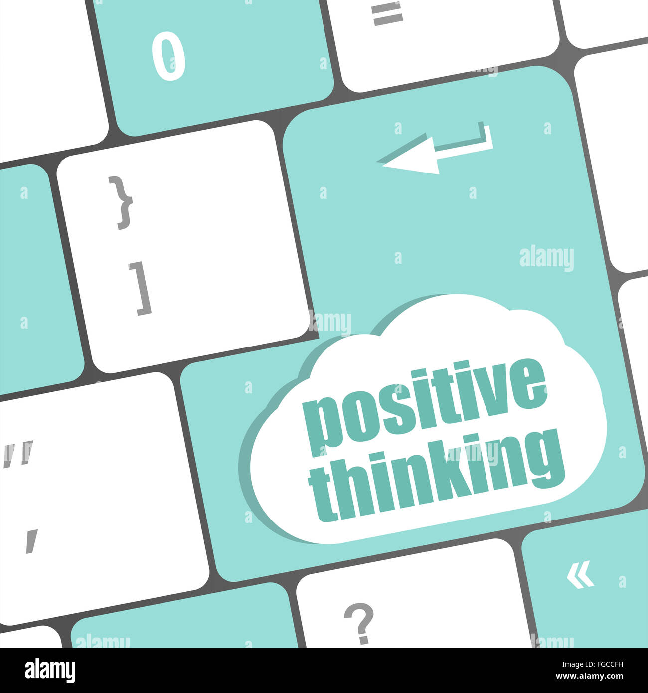positive thinking button on keyboard - social concept Stock Photo - Alamy