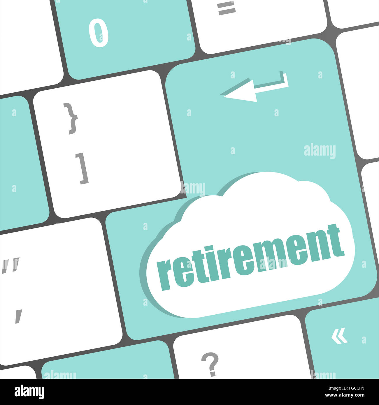 retirement for investment concept with a button on computer keyboard ...