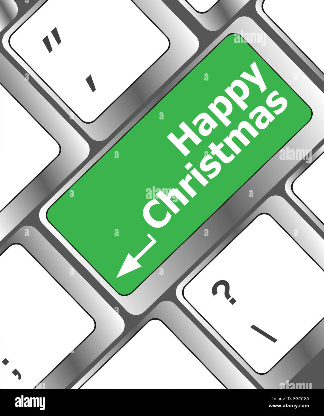happy christmas message, keyboard enter key button Stock Photo - Alamy