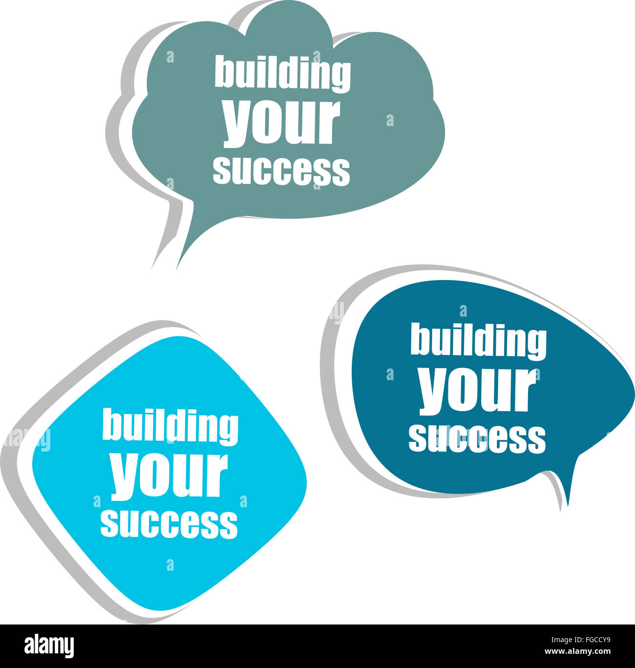 Building your success. Set of stickers, labels, tags. Business banners ...