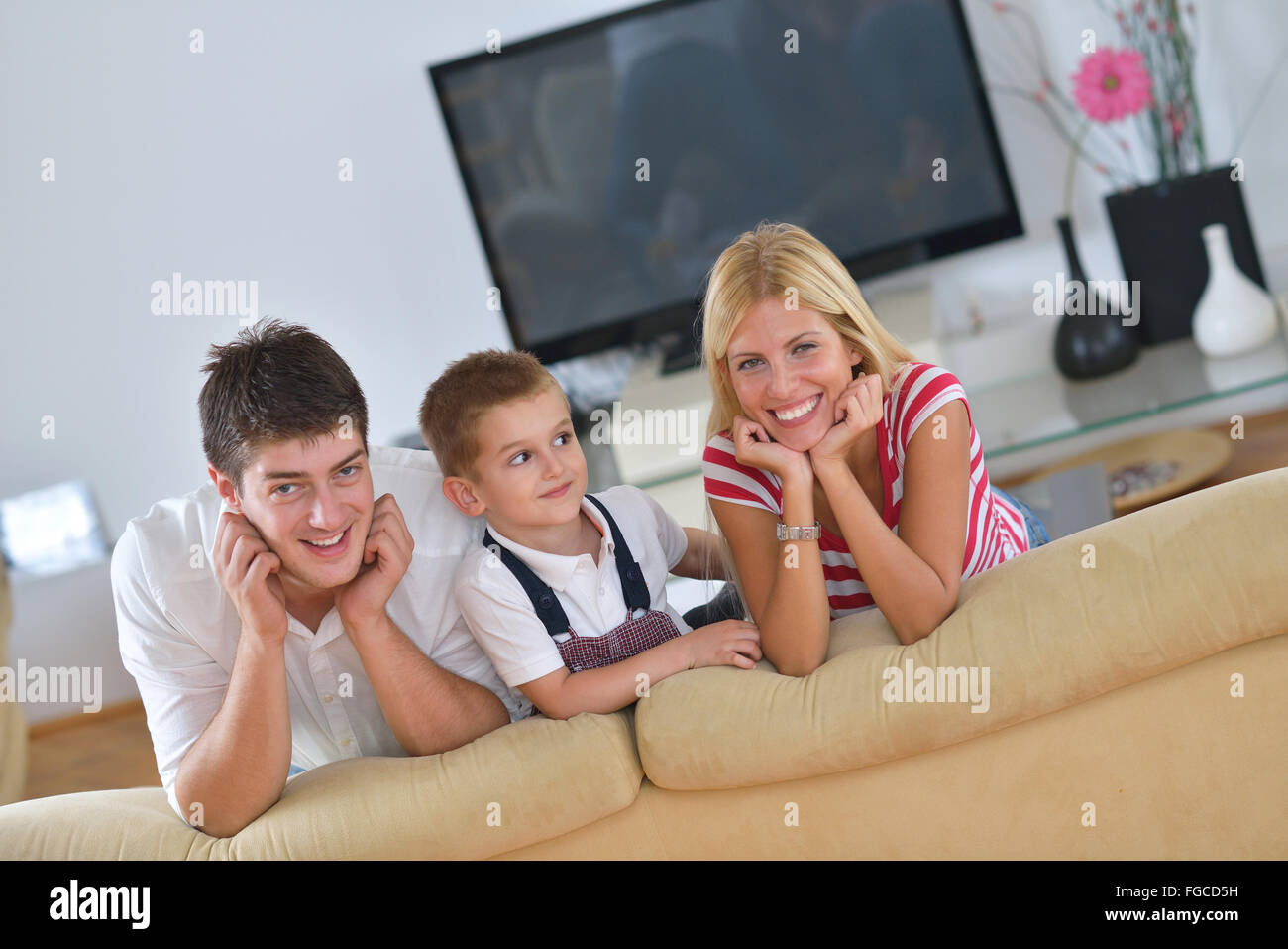family at home Stock Photo - Alamy