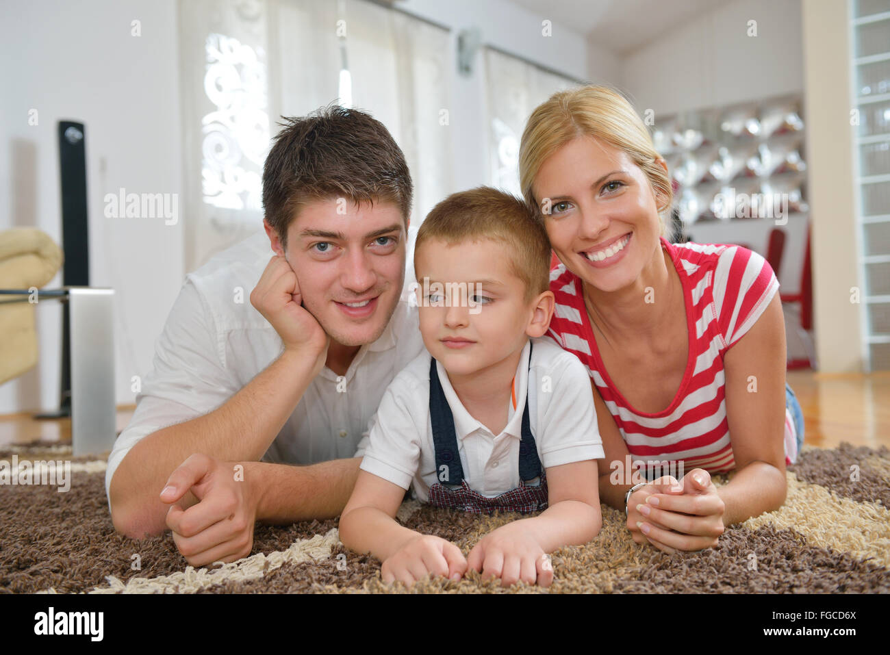 family at home Stock Photo - Alamy
