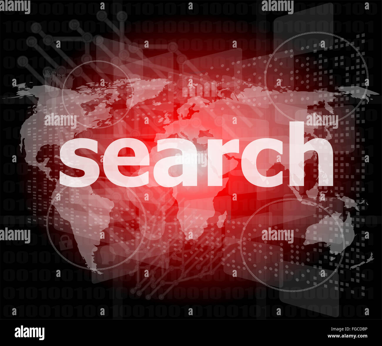 SEO web development concept: words Search on digital background Stock ...
