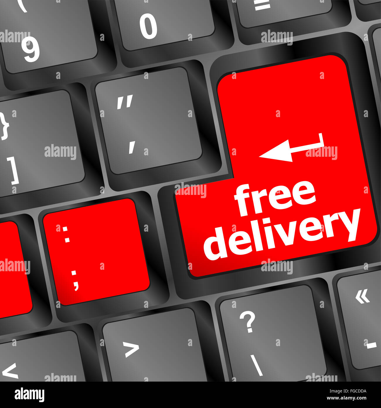 free delivery key on laptop keyboard button Stock Photo - Alamy