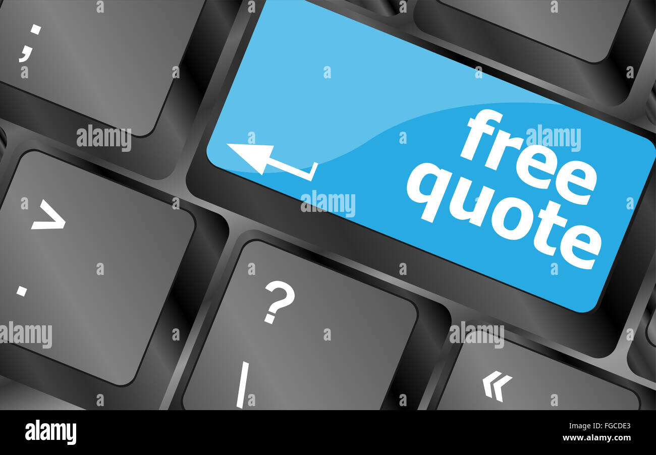 Keyboard with free quote button, business concept Stock Photo - Alamy
