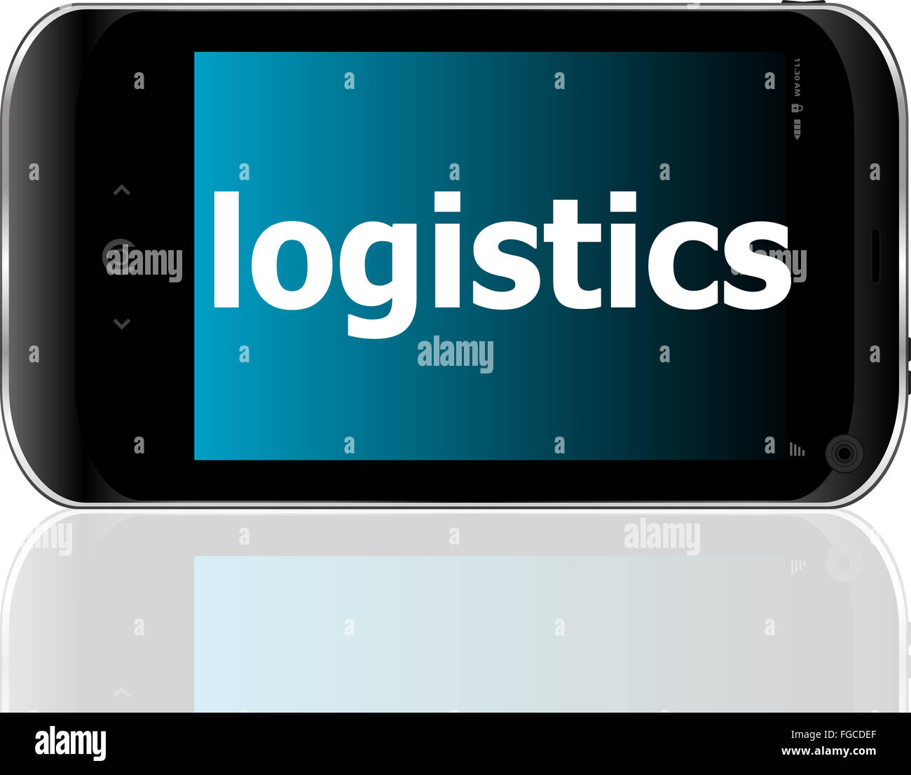 smartphone with word logistics on display, business concept Stock Photo ...