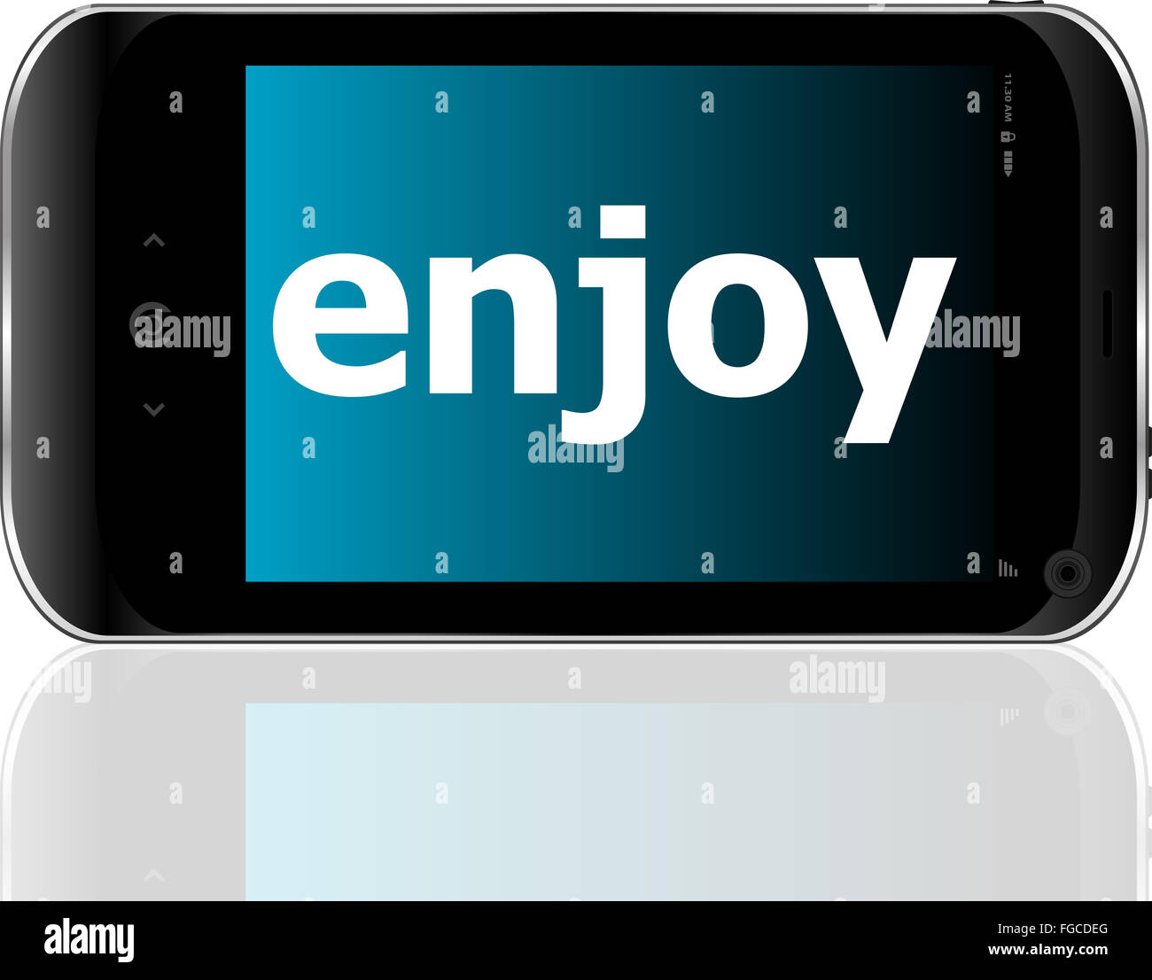 Web development concept: smartphone with word enjoy on display Stock ...