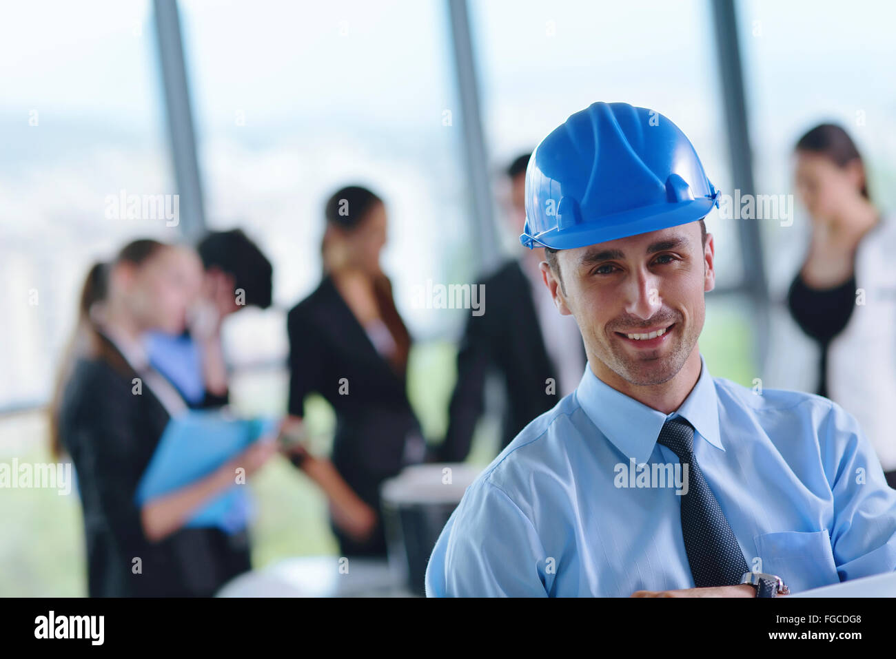 business people and engineers on meeting Stock Photo - Alamy