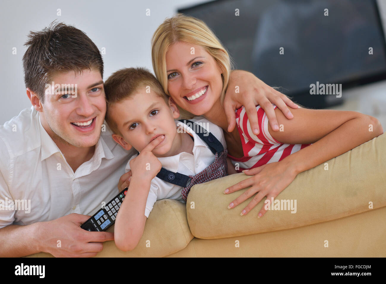 family at home Stock Photo - Alamy