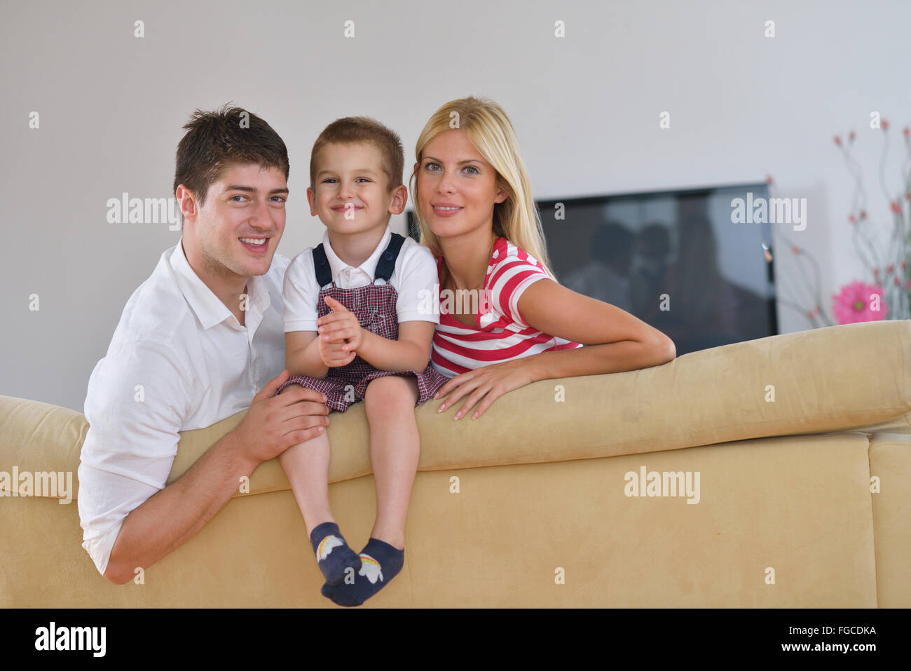 family at home Stock Photo - Alamy