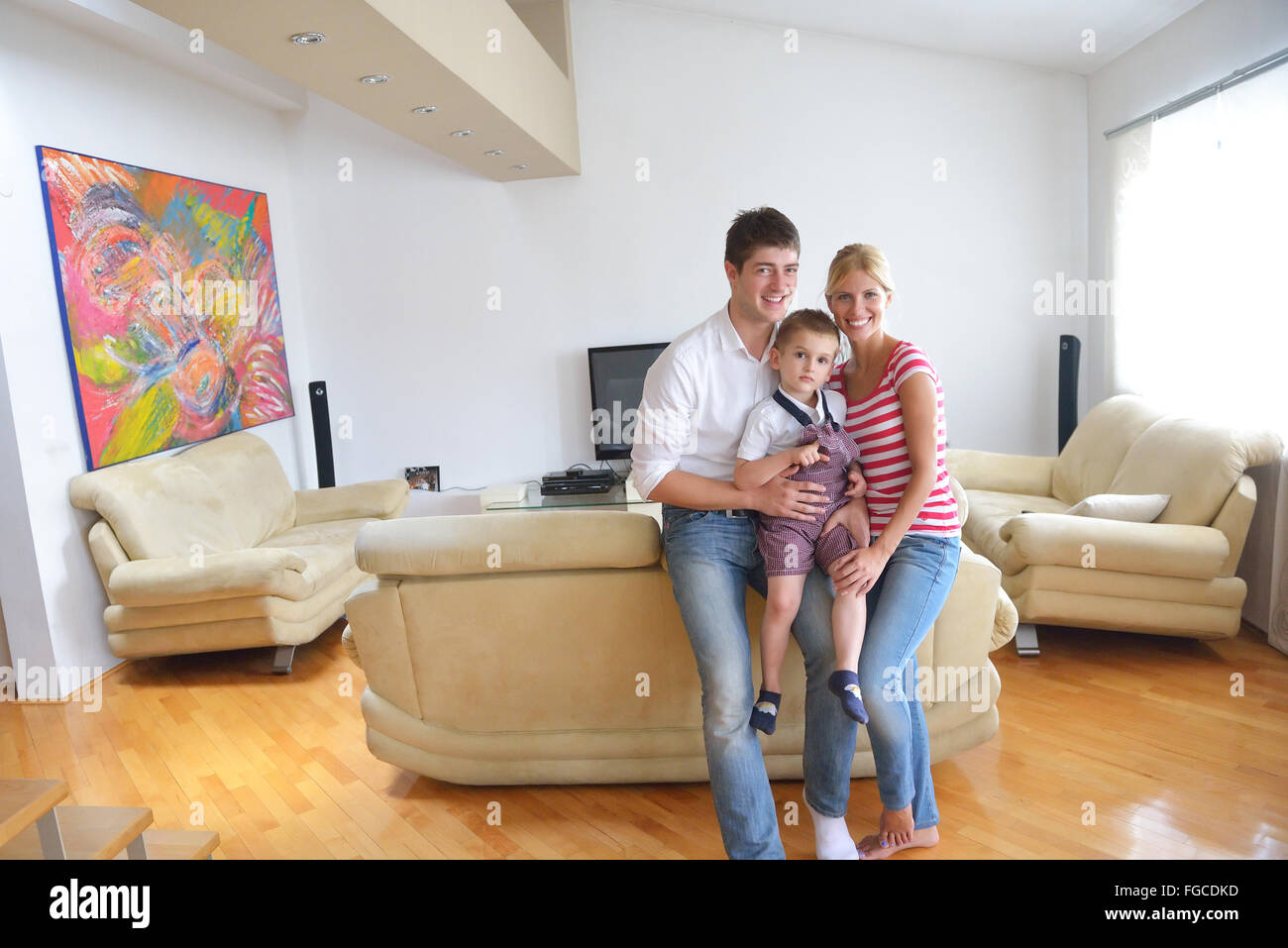 family at home Stock Photo - Alamy