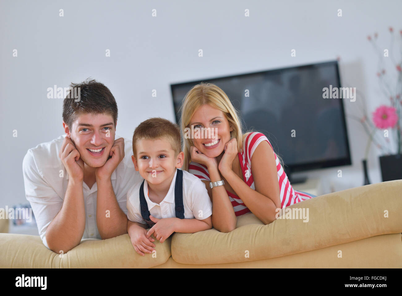 family at home Stock Photo - Alamy