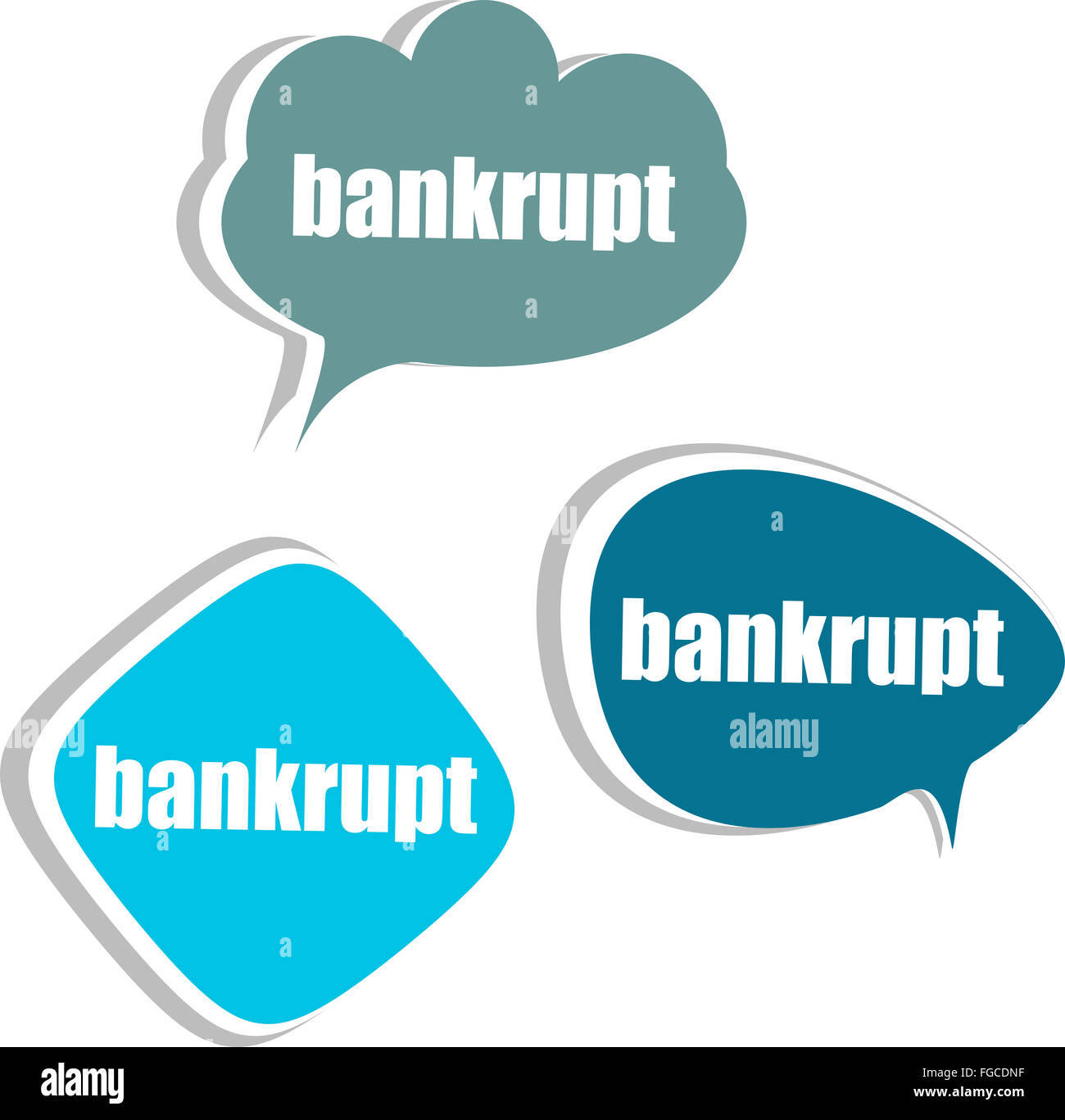 bankrupt. Set of stickers, labels, tags. Template for infographics ...