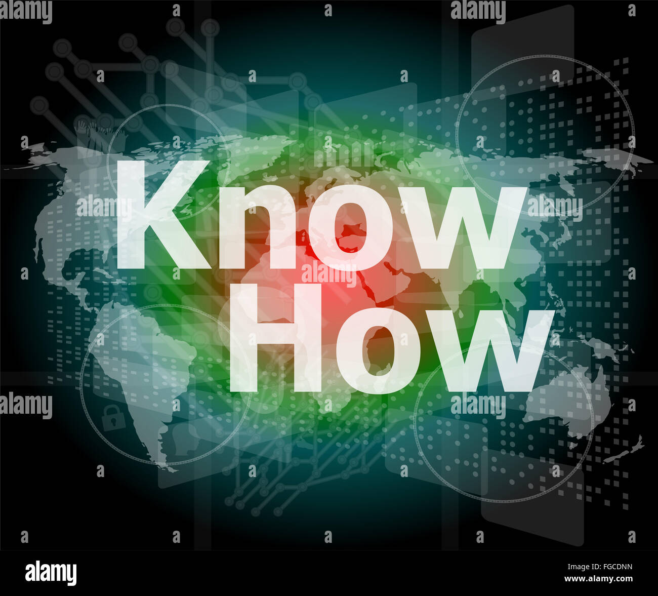 The word know how on digital screen, social concept Stock Photo - Alamy