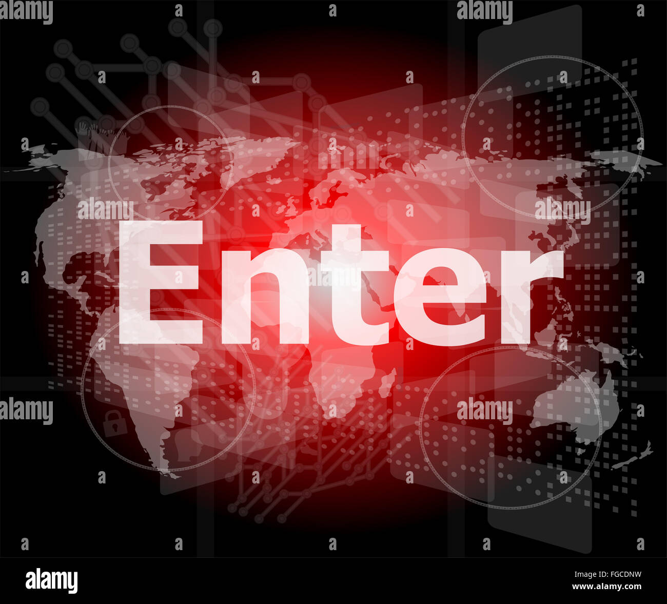 The word enter on digital screen, business concept Stock Photo - Alamy